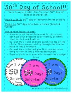 50th Day of School! - A Spoonful of Learning