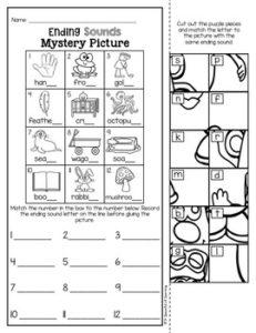 Beginning and Ending Sounds Mystery Puzzles - A Spoonful of Learning