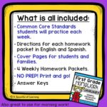 First Grade Homework - January (English and Spanish Directions) - A ...