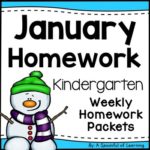 Kindergarten Homework- January (English Only) Aligned to CC - A ...