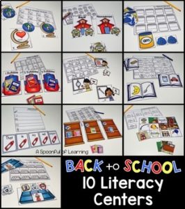 Math & Literacy Centers BUNDLE #1 - First Grade - A Spoonful of Learning