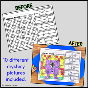 Missing Addend Mystery Pictures