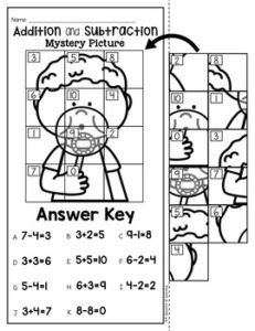 Mixed Addition and Subtraction Mystery Puzzles - A Spoonful of Learning