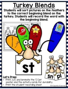 November Literacy Centers - First Grade - A Spoonful of Learning