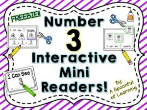Number Three Interactive Mini Readers- FREEBIE!! - A Spoonful of Learning