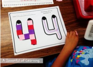 Numbers 1-10 Rainbow Write And Fill the Numbers - A Spoonful of Learning