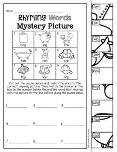 Rhyming Mystery Puzzles - A Spoonful of Learning