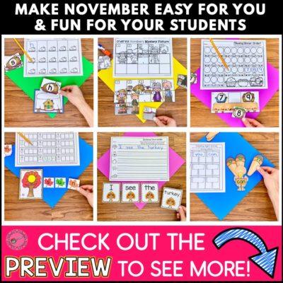 Thanksgiving Math and Literacy Centers - November - A Spoonful of Learning