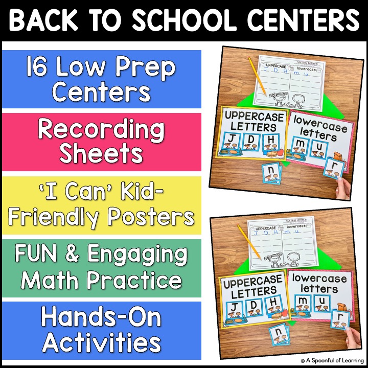 Back to School Math Centers - A Spoonful of Learning