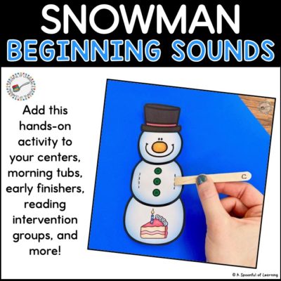 Snowman Beginning Sounds Activity FREEBIE - A Spoonful of Learning
