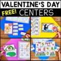 Valentine's Day Math and Literacy Centers FREE - A Spoonful of Learning