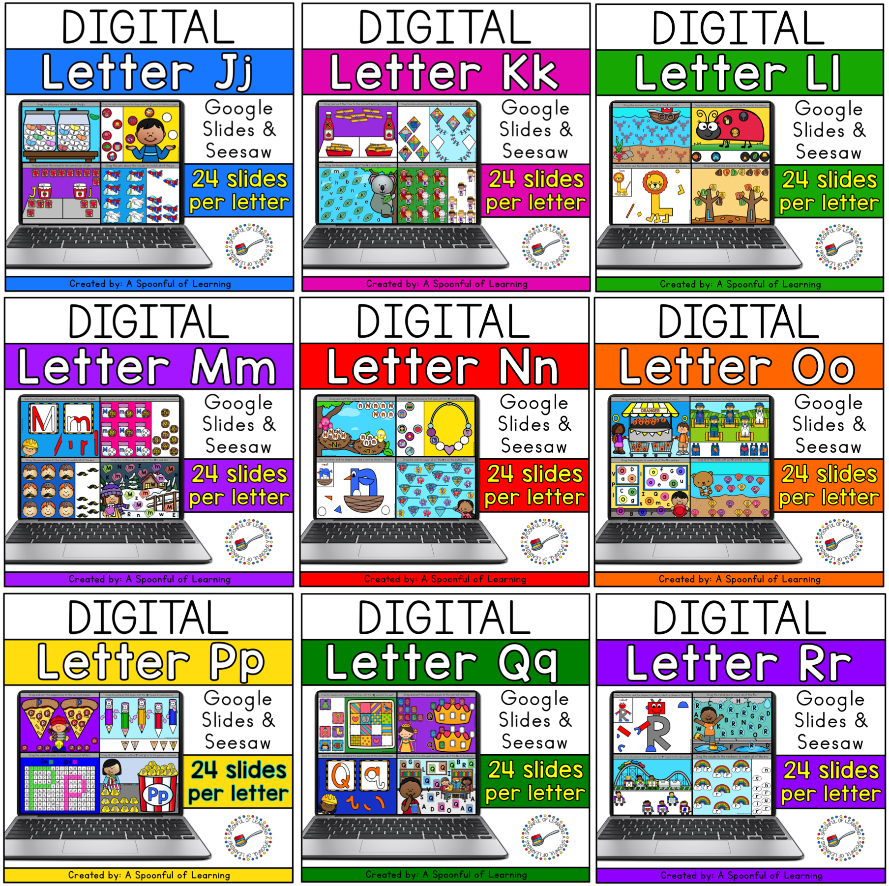 Digital Alphabet Activities for Seesaw and Google Slides
