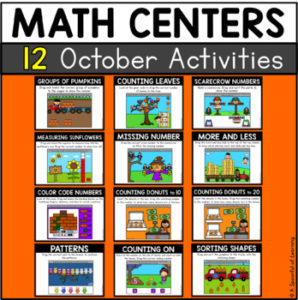 October Digital Centers for Kindergarten - Math & Literacy | Distance ...