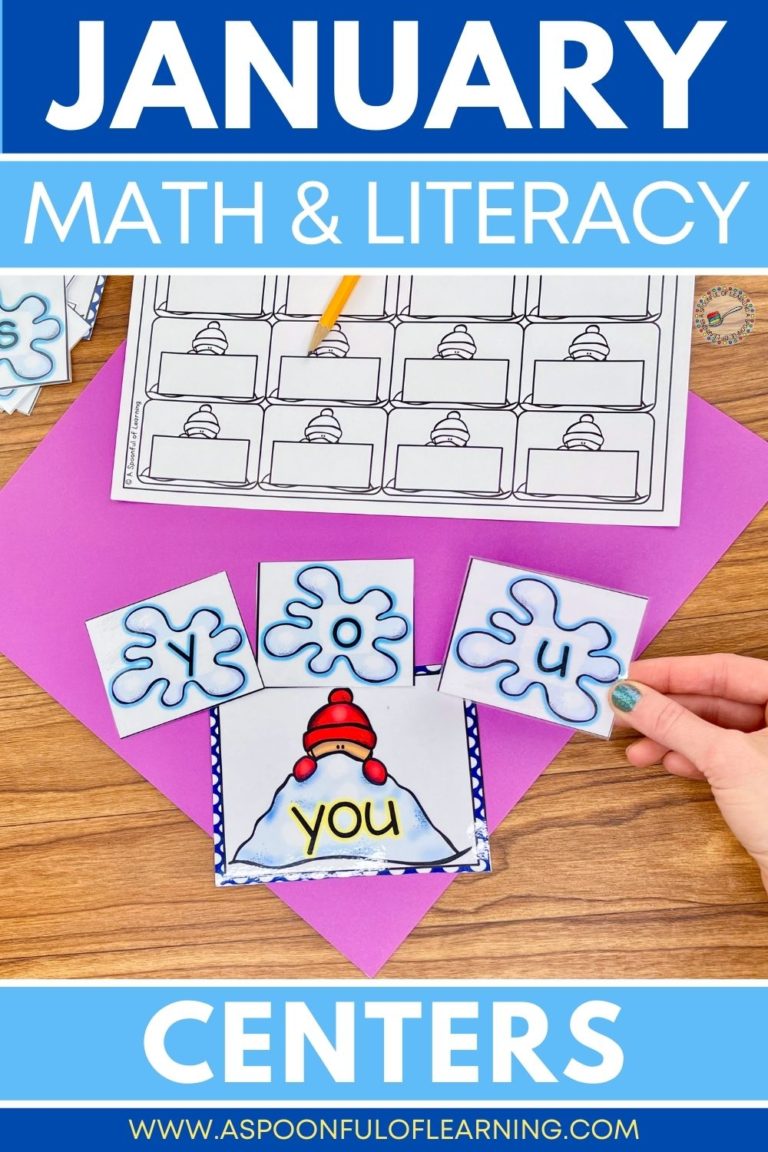Hands-on Kindergarten Centers for January - A Spoonful of Learning