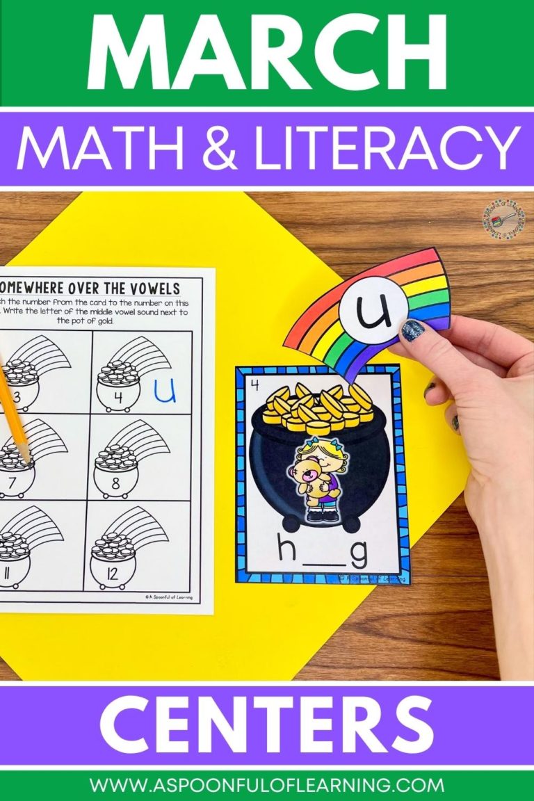 Hands-On Kindergarten Centers for March - A Spoonful of Learning