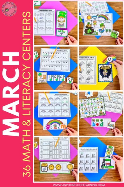 Hands-On Kindergarten Centers for March - A Spoonful of Learning