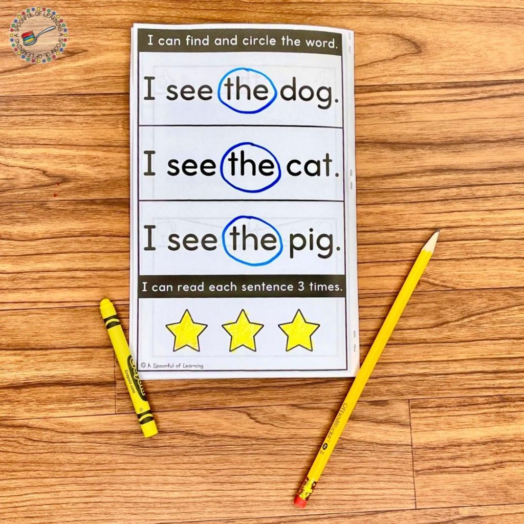 7 Sight Word Practice Worksheets - A Spoonful of Learning