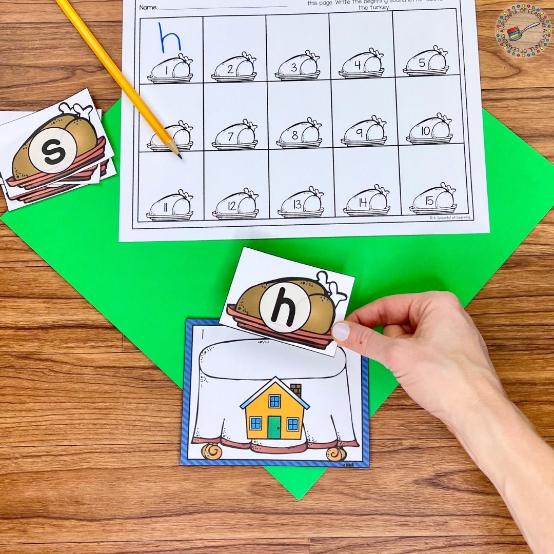 Hands-On November Centers for Kindergarten - A Spoonful of Learning