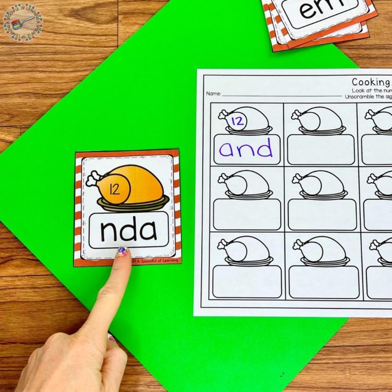 Hands-On November Centers for Kindergarten - A Spoonful of Learning