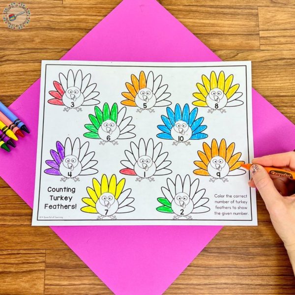 Turkey Math Activities for Kindergarten - A Spoonful of Learning