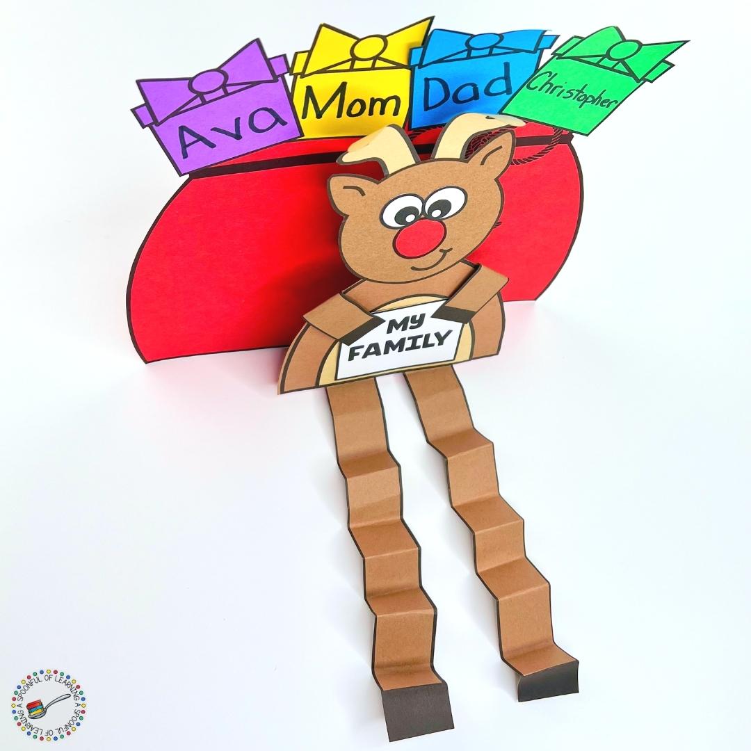 Festive Reindeer Craft for Kindergarten - A Spoonful of Learning