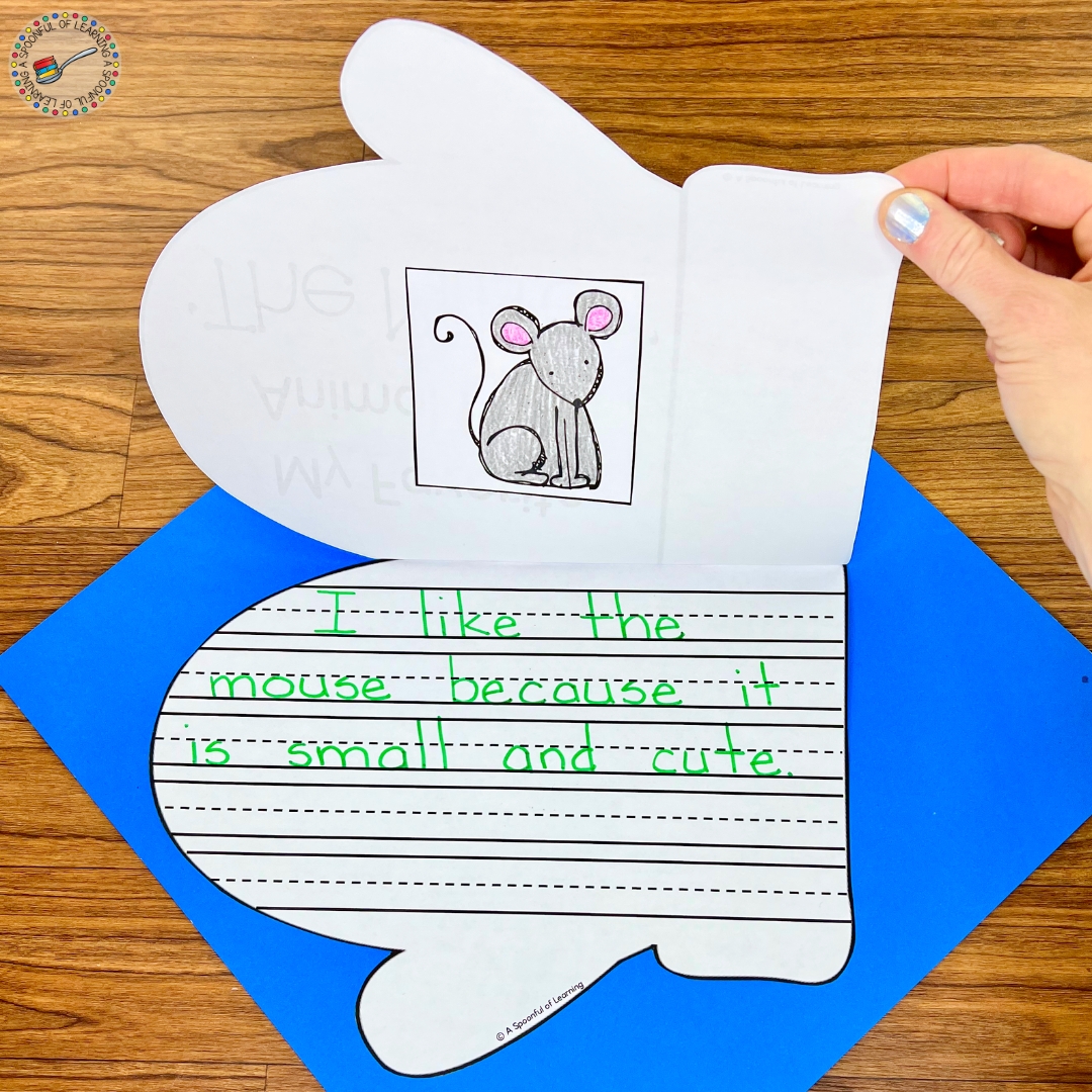 The Mitten Writing Activities for Kindergarten - A Spoonful of Learning