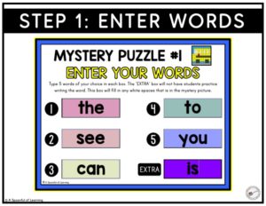 Editable Sight Word Mystery Pictures - A Spoonful of Learning
