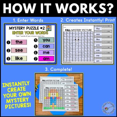 Fall Mystery Pictures - Editable Sight Words Activity - A Spoonful of ...