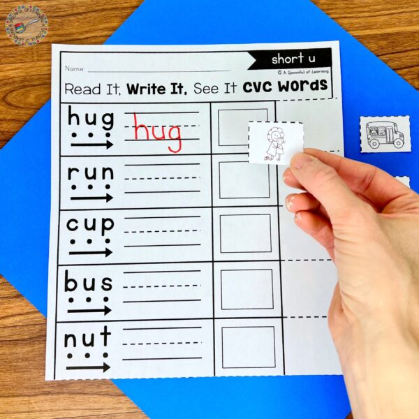 Kindergarten Word Reading Fluency Activity - A Spoonful of Learning