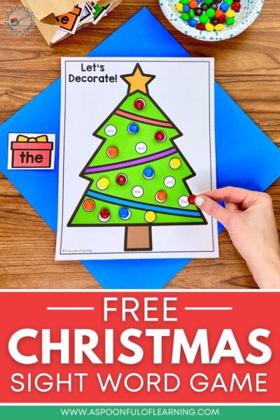 Free Printable Christmas Sight Word Game - A Spoonful of Learning