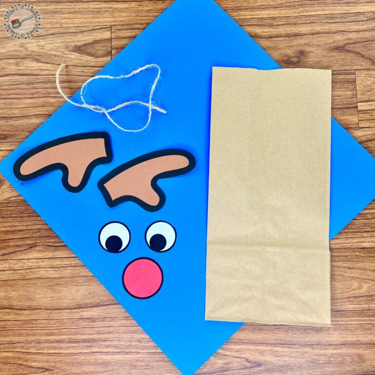 Free Paper Bag Reindeer Craft - A Spoonful of Learning