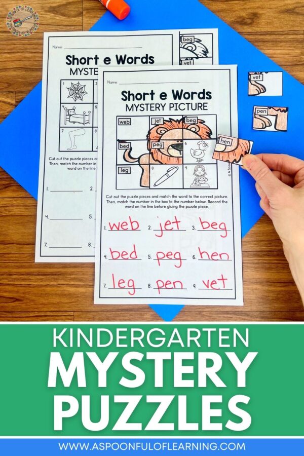 Engaging Kindergarten Mystery Puzzles - A Spoonful of Learning