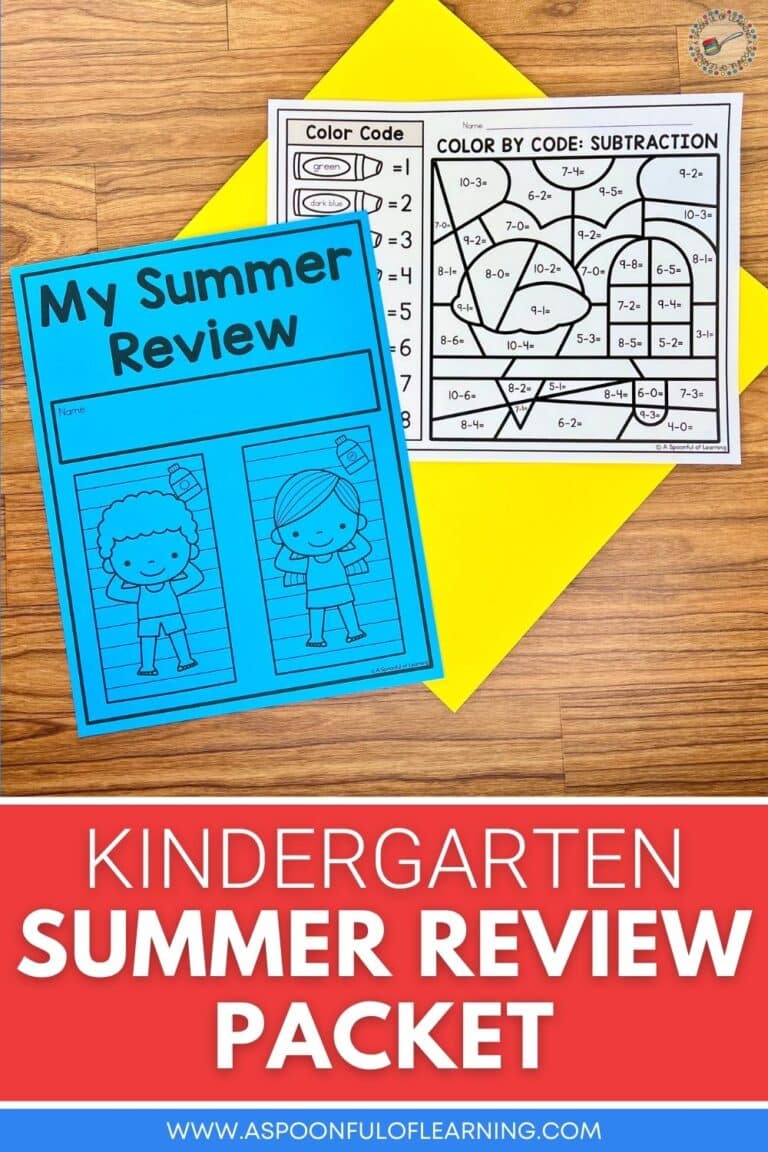 Kindergarten Summer Review Packet - A Spoonful of Learning