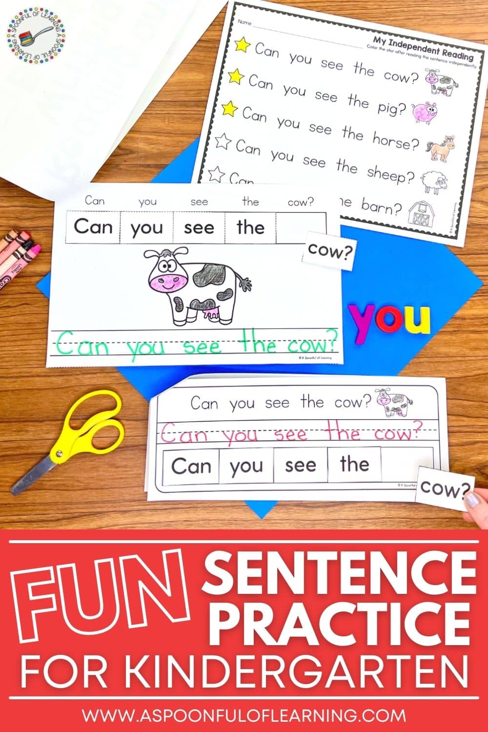 Fun Sentence Practice for Kindergarten - A Spoonful of Learning