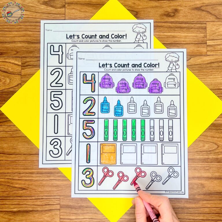 Kindergarten Homework for August - A Spoonful of Learning