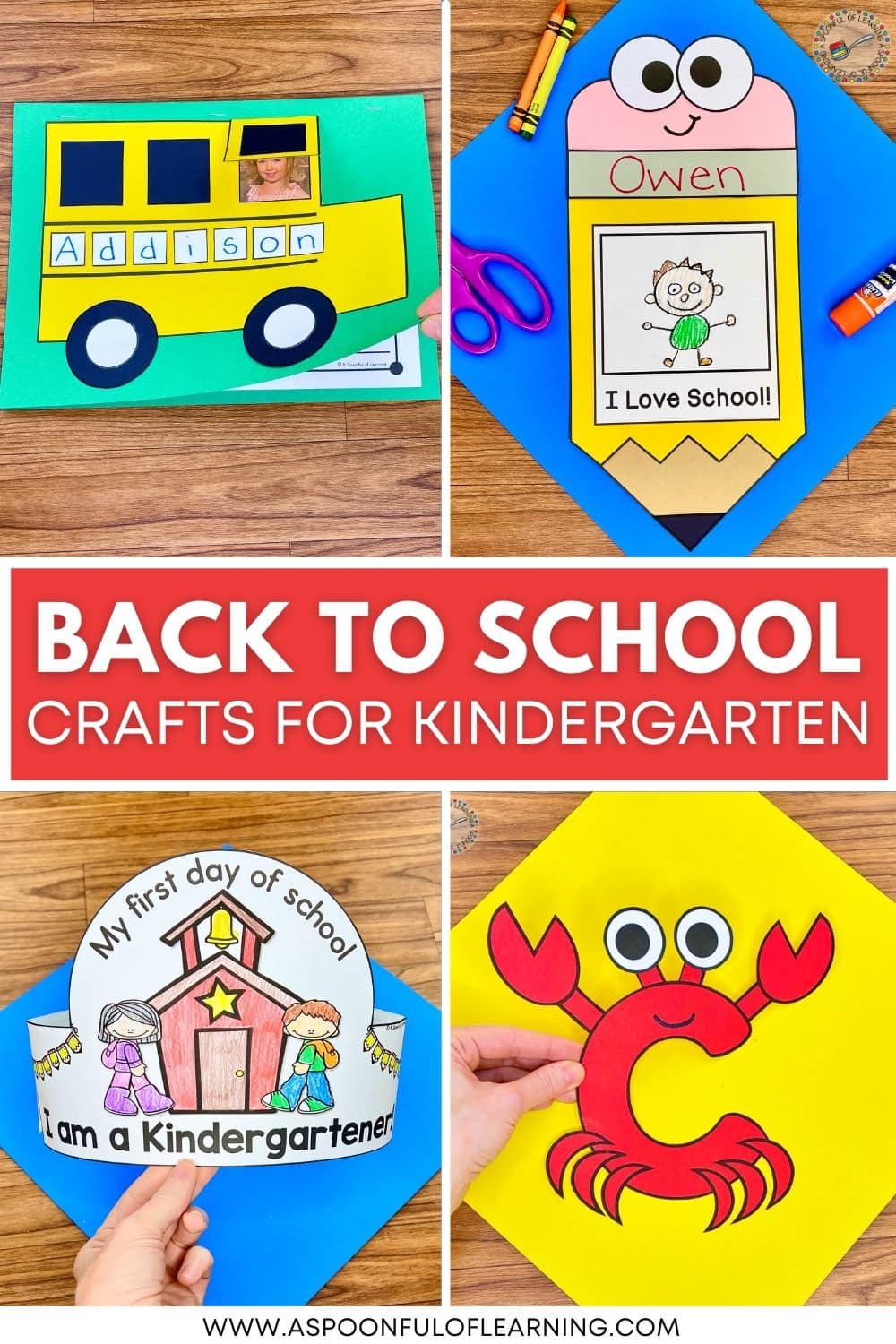 Back to School Crafts for Kindergarten - A Spoonful of Learning