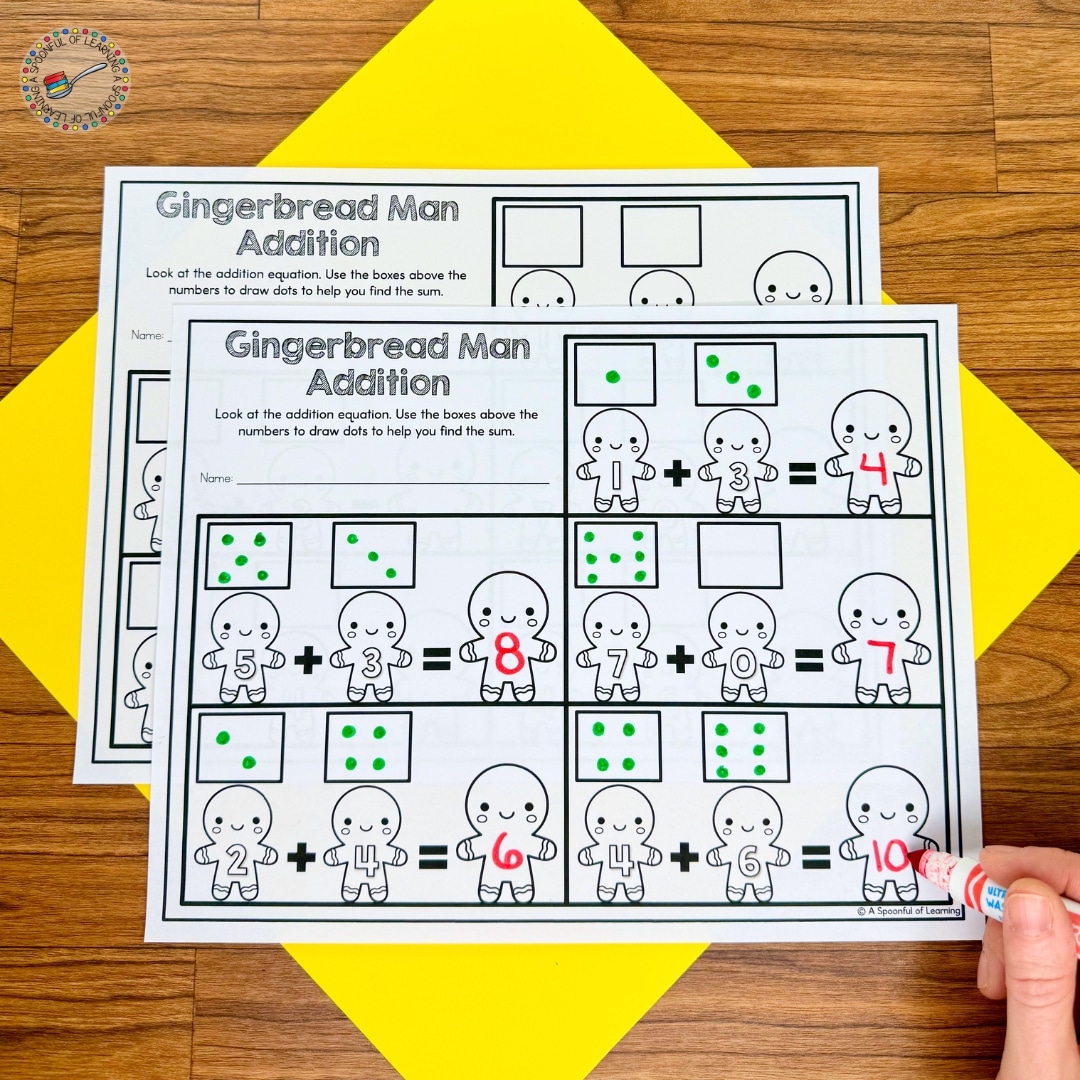 Kindergarten Homework for December - A Spoonful of Learning