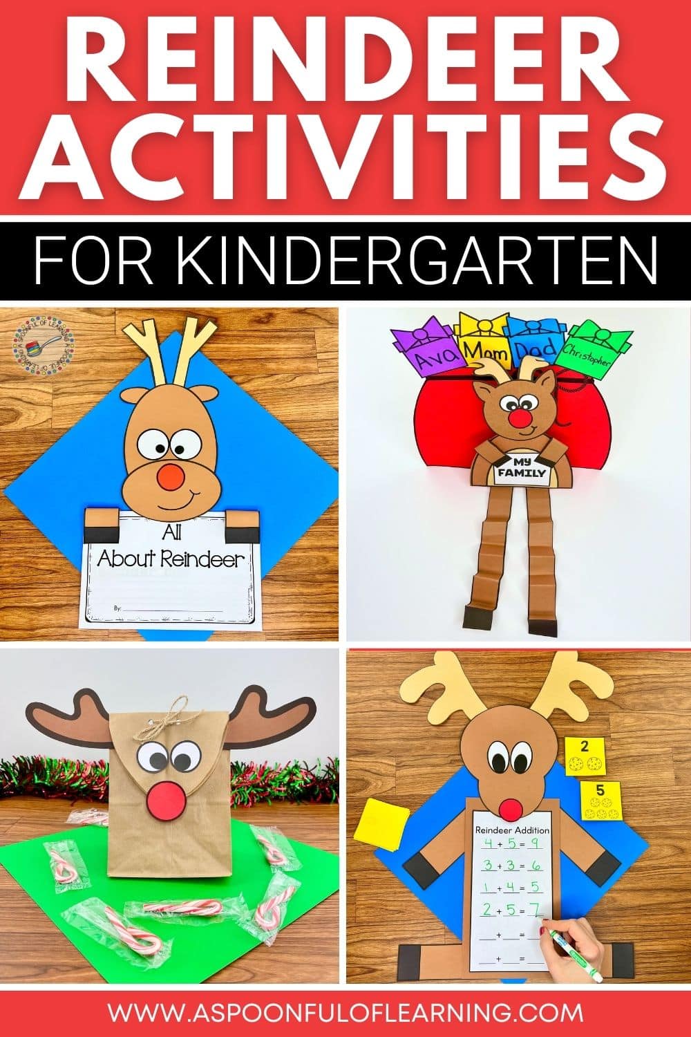 Reindeer Activities for Kindergarten - A Spoonful of Learning