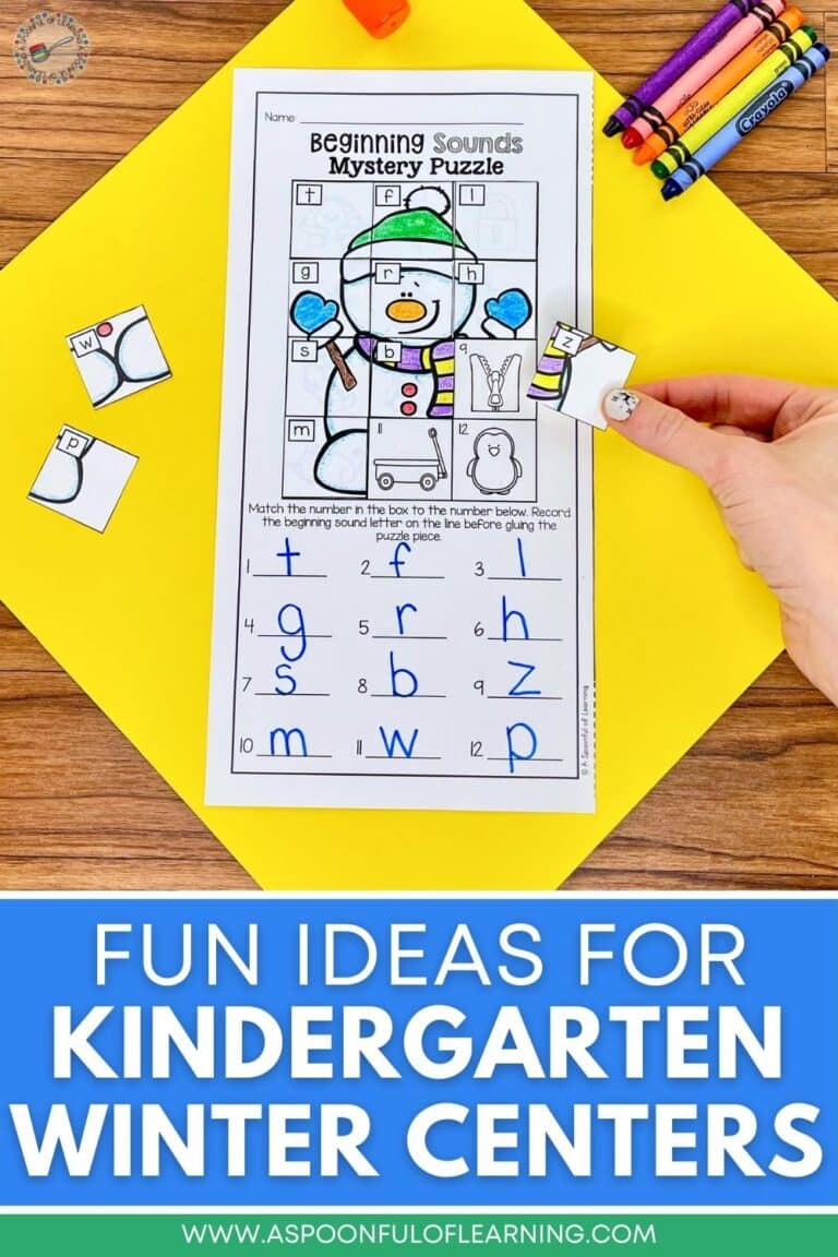 Fun Ideas for Kindergarten Winter Centers - A Spoonful of Learning