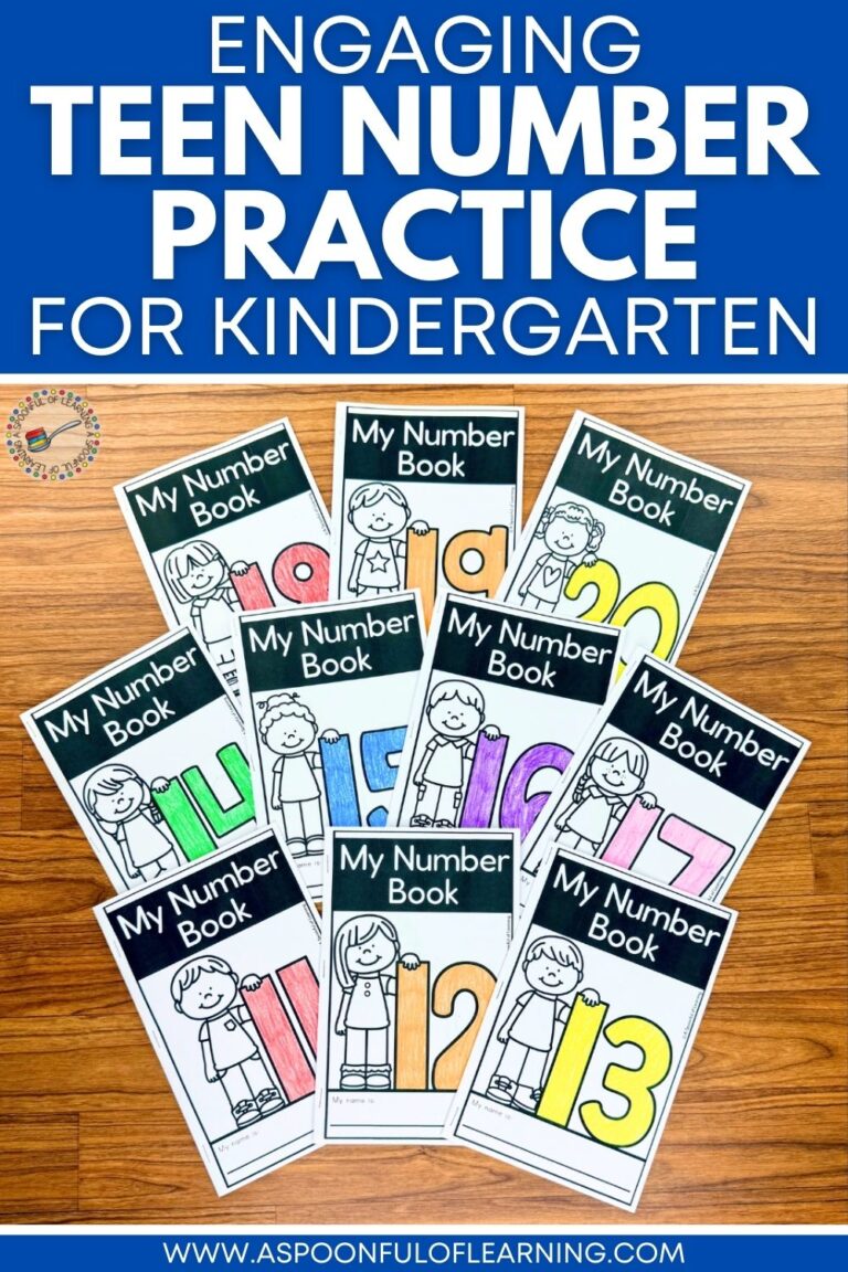 Teen Number Practice for Kindergarten - A Spoonful of Learning