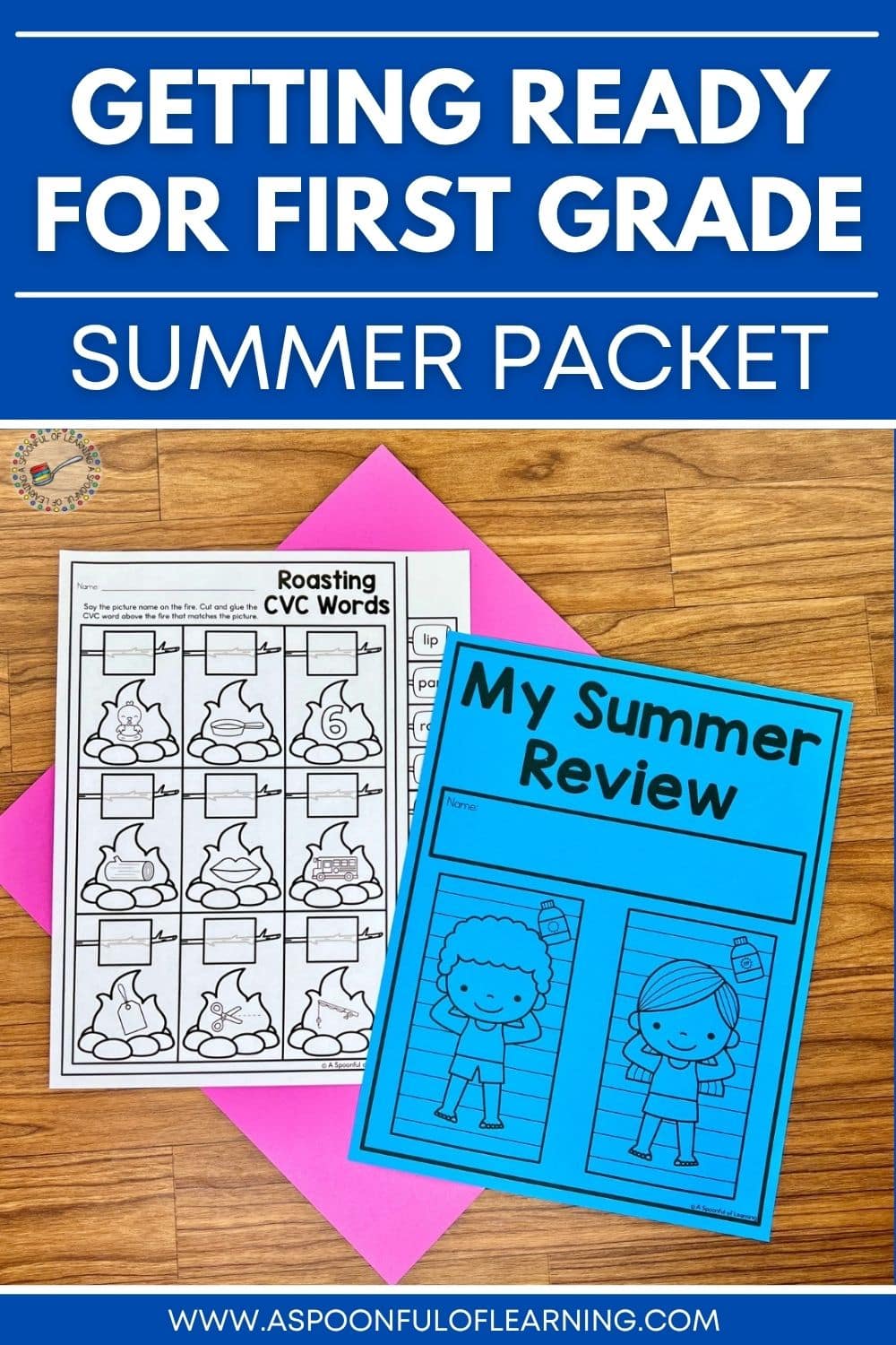 Getting Ready for First Grade Summer Packet - A Spoonful of Learning