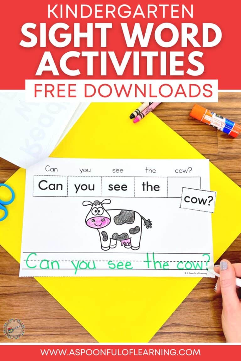Free Sight Word Activities for Kindergarten - A Spoonful of Learning