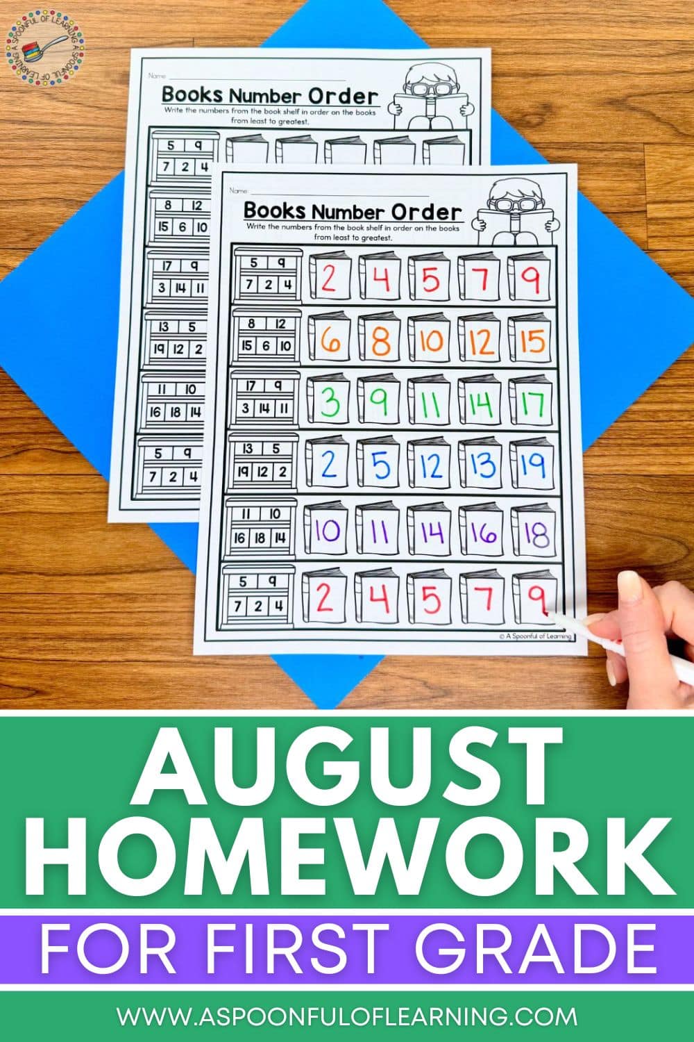 First Grade Homework for August - A Spoonful of Learning