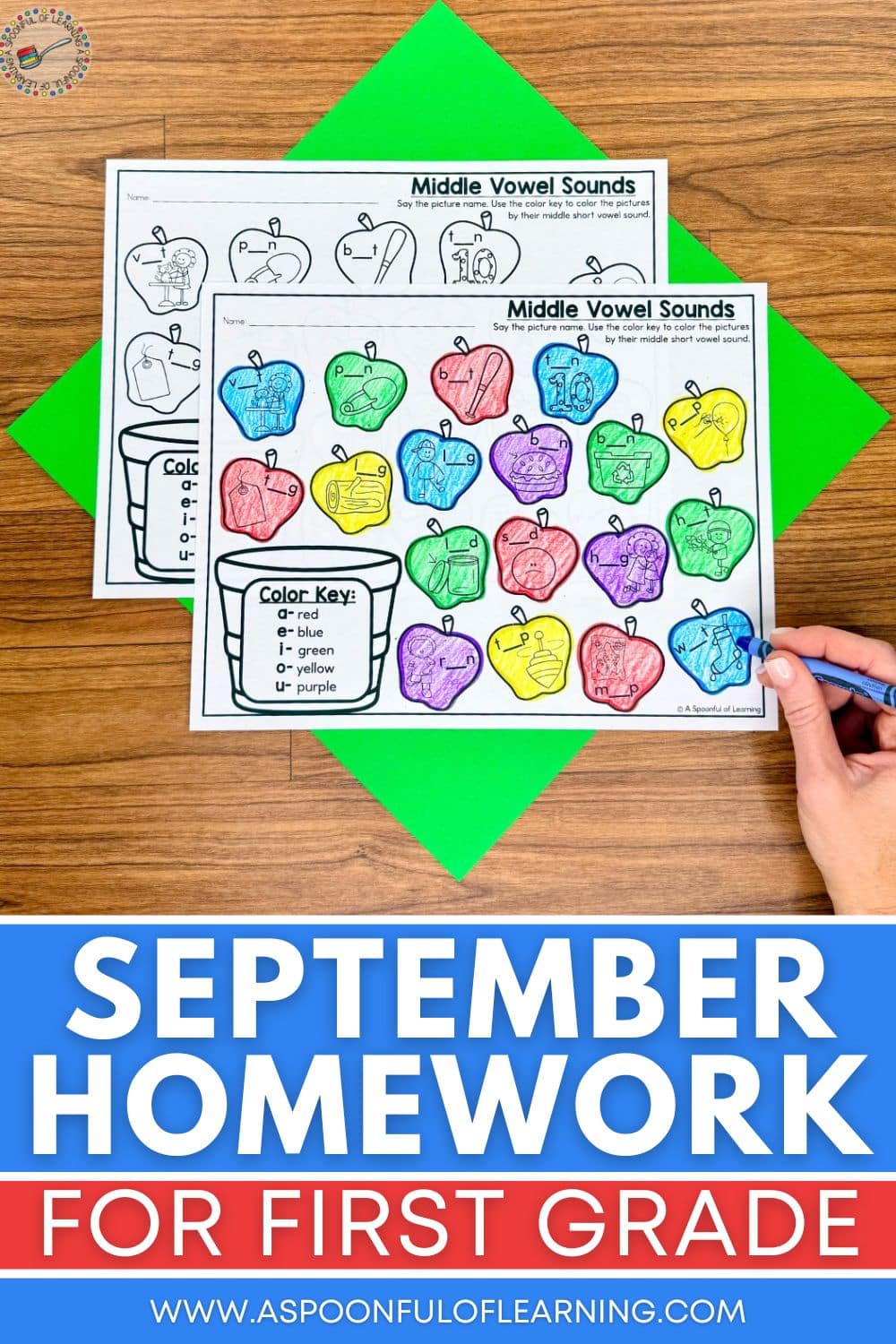September Homework for First Grade - A Spoonful of Learning