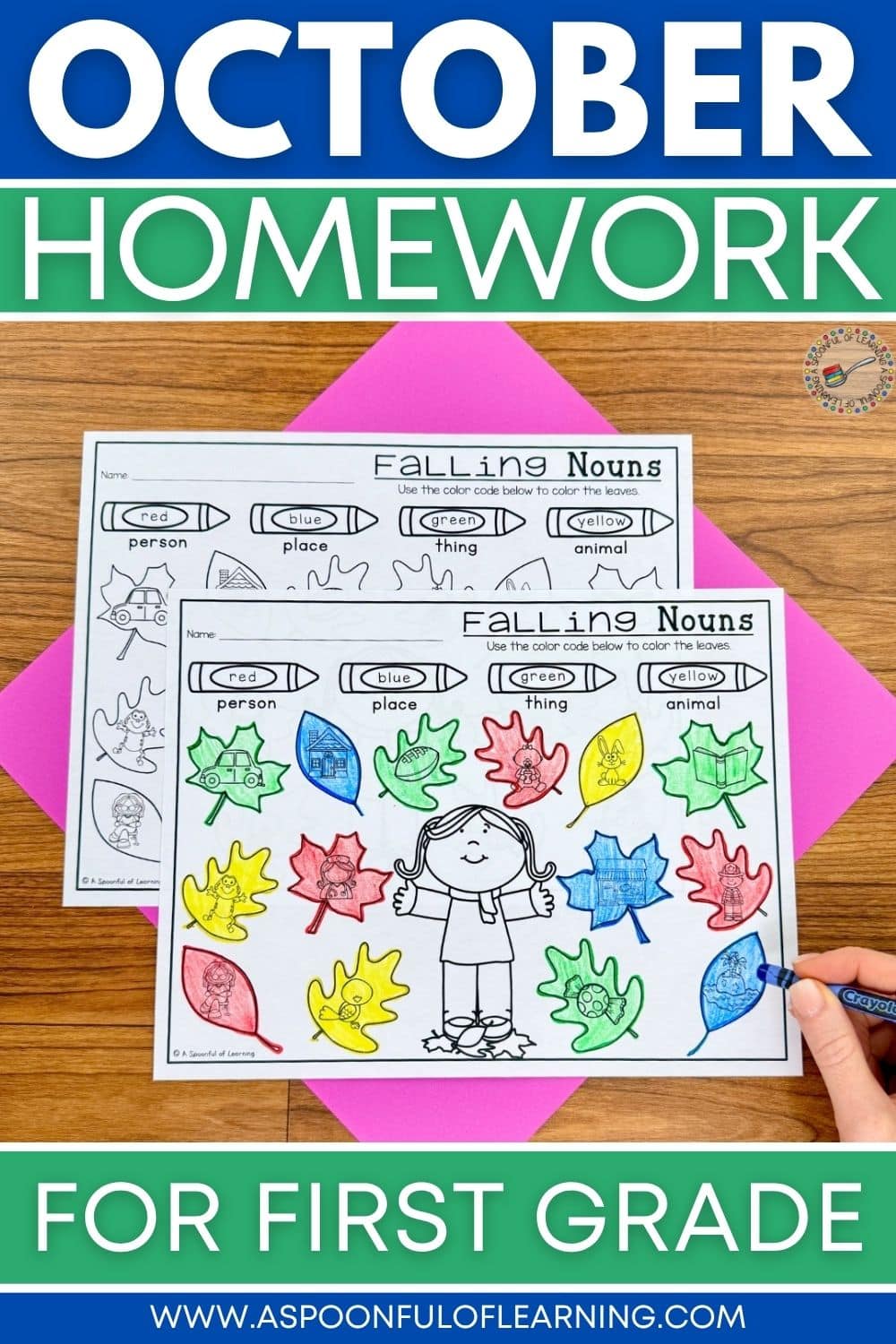 October Homework for First Grade - A Spoonful of Learning