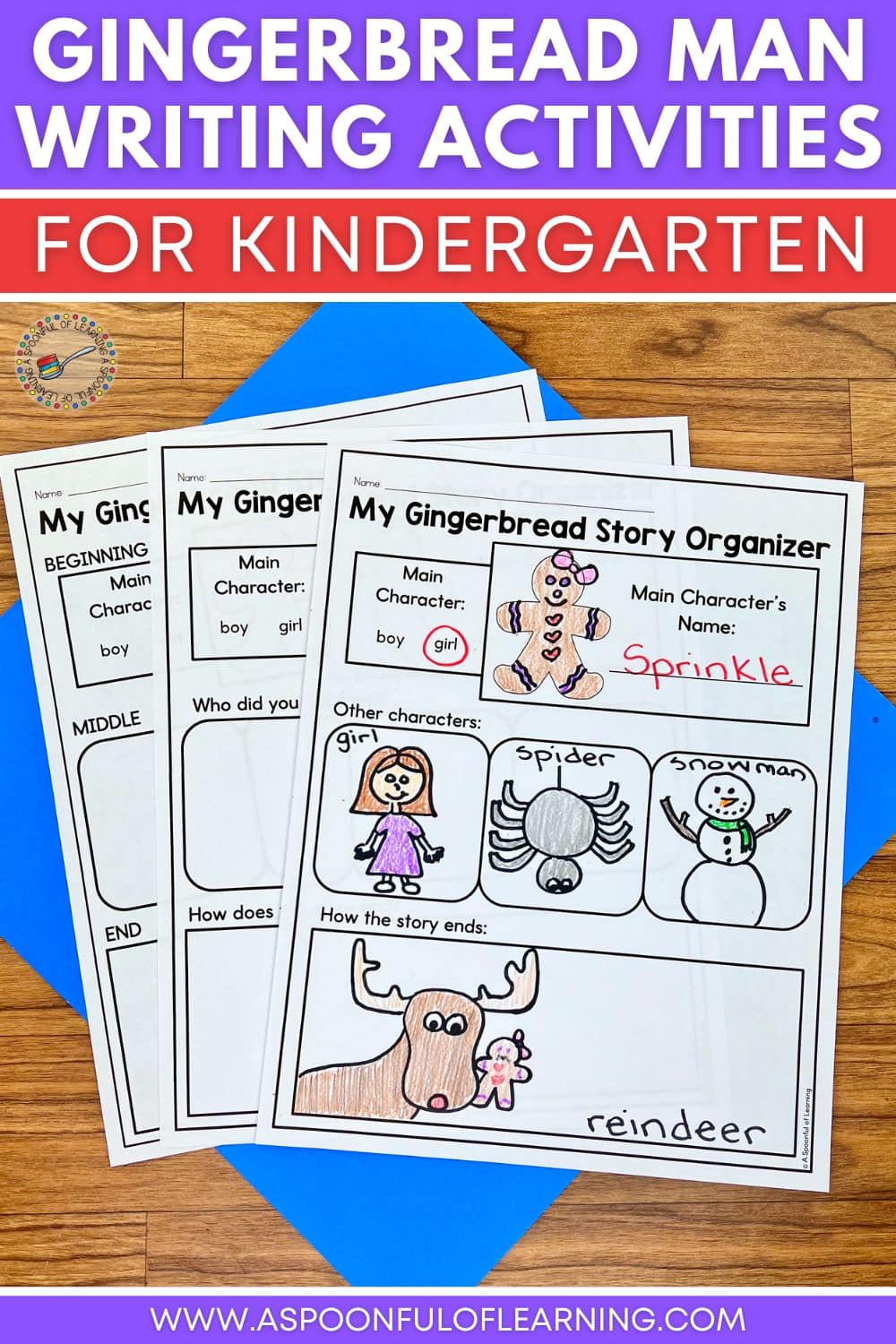 Gingerbread Man Writing Activities for Kindergarten - A Spoonful of ...
