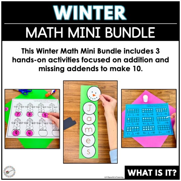 Winter Math Mini Bundle – Addition & Missing Addends to Make 10